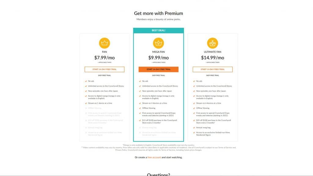 Crunchyroll Manga and Anime | 2025 Crunchyroll Cost, Pricing & Free Trial