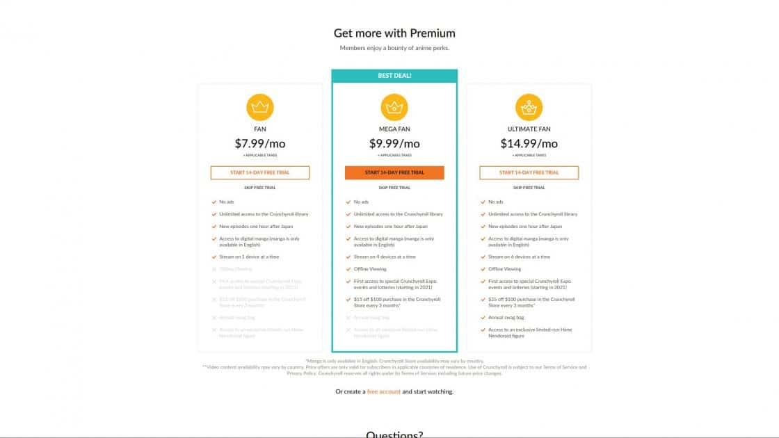 Crunchyroll Manga and Anime | 2025 Crunchyroll Cost, Pricing & Free Trial